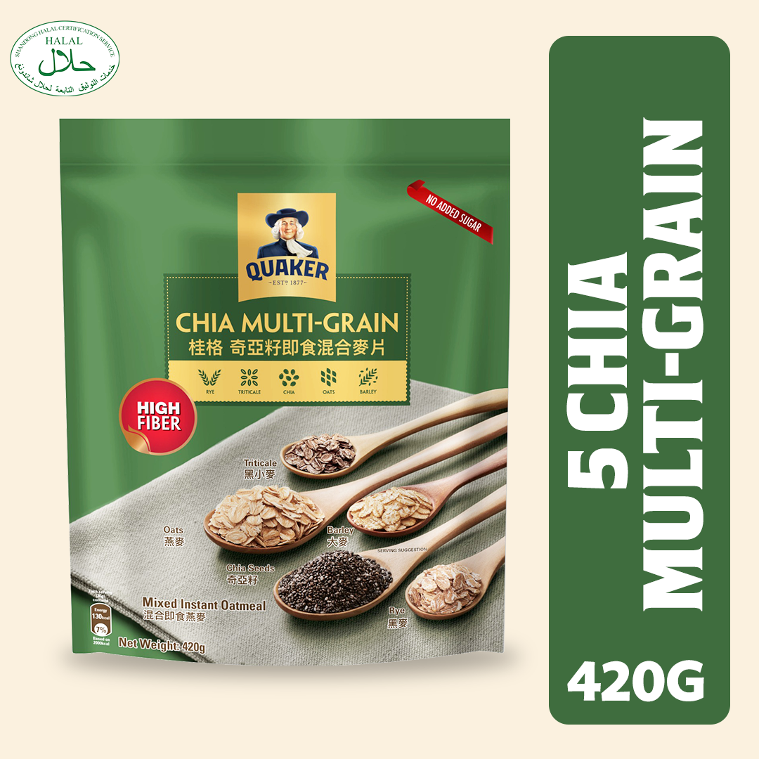 Quaker Oats Chia MultiGrain (420g) 桂格奇亚籽混合即食燕麦片(420g) | Shopee Singapore