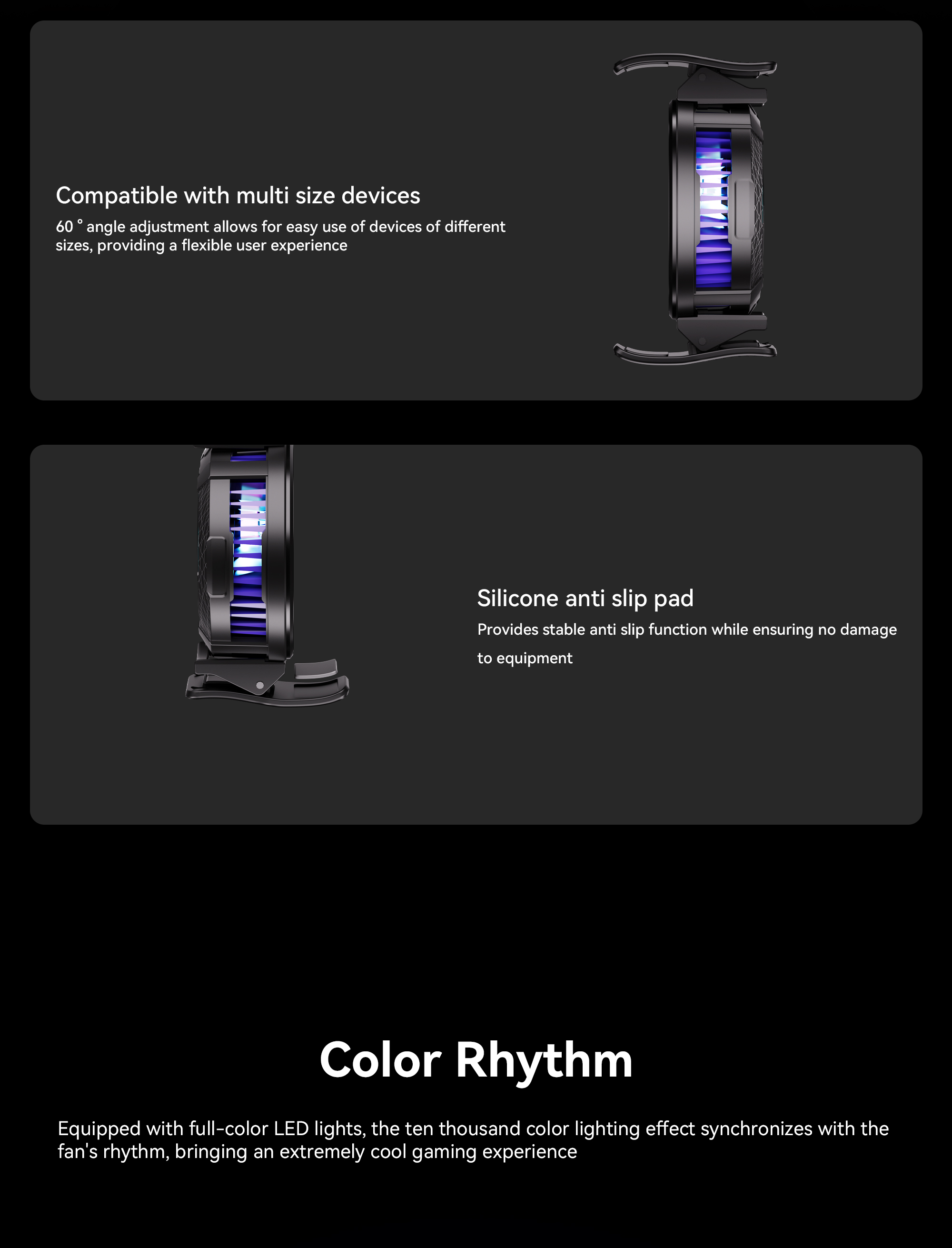 Amgras iceWorld Pro Phone Cooler gaming Mute Dissipate Fan Cooling ...