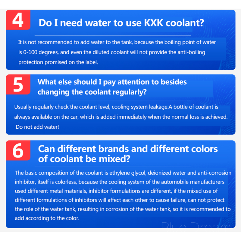 Japan high boiling point long-lasting coolant three color antifreeze ...