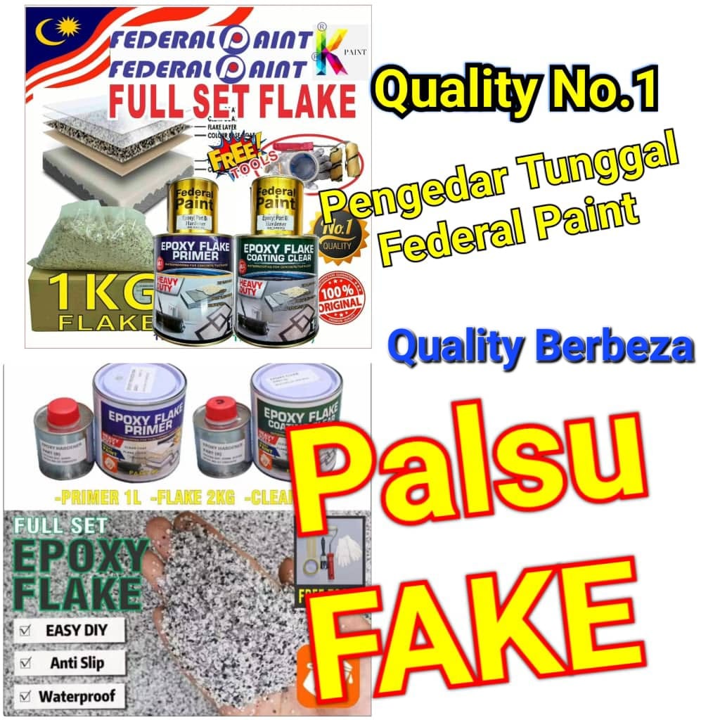 FULL SET Federal Paint Epoxy Colour Flake Coating Toilet Kitchen Floor ...