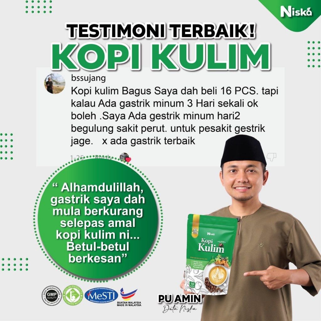 Kulim Coffee + Sacha Inchi Plus Instant Sachet Premium Niska Give Good Blood Flow Joint Pain ...