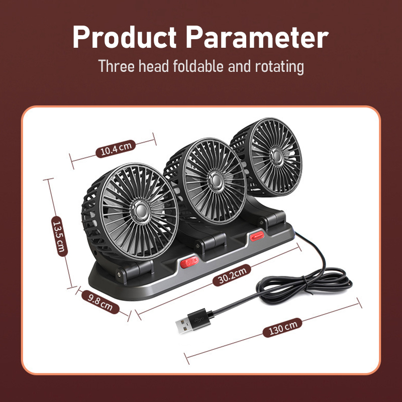 Car Strong Dual Fan Air Conditioning Double Booster Cooler 360 Desktop ...