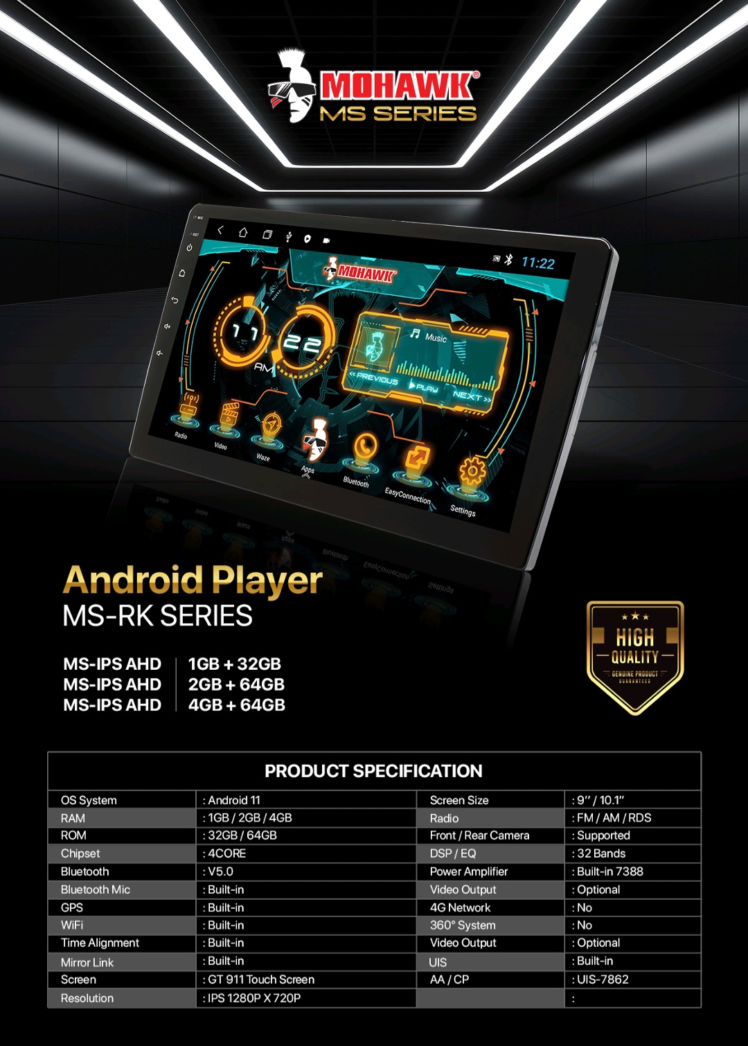 MOHAWK Android Player MS Series RK3326 Android 11 IPS AHD | Shopee ...