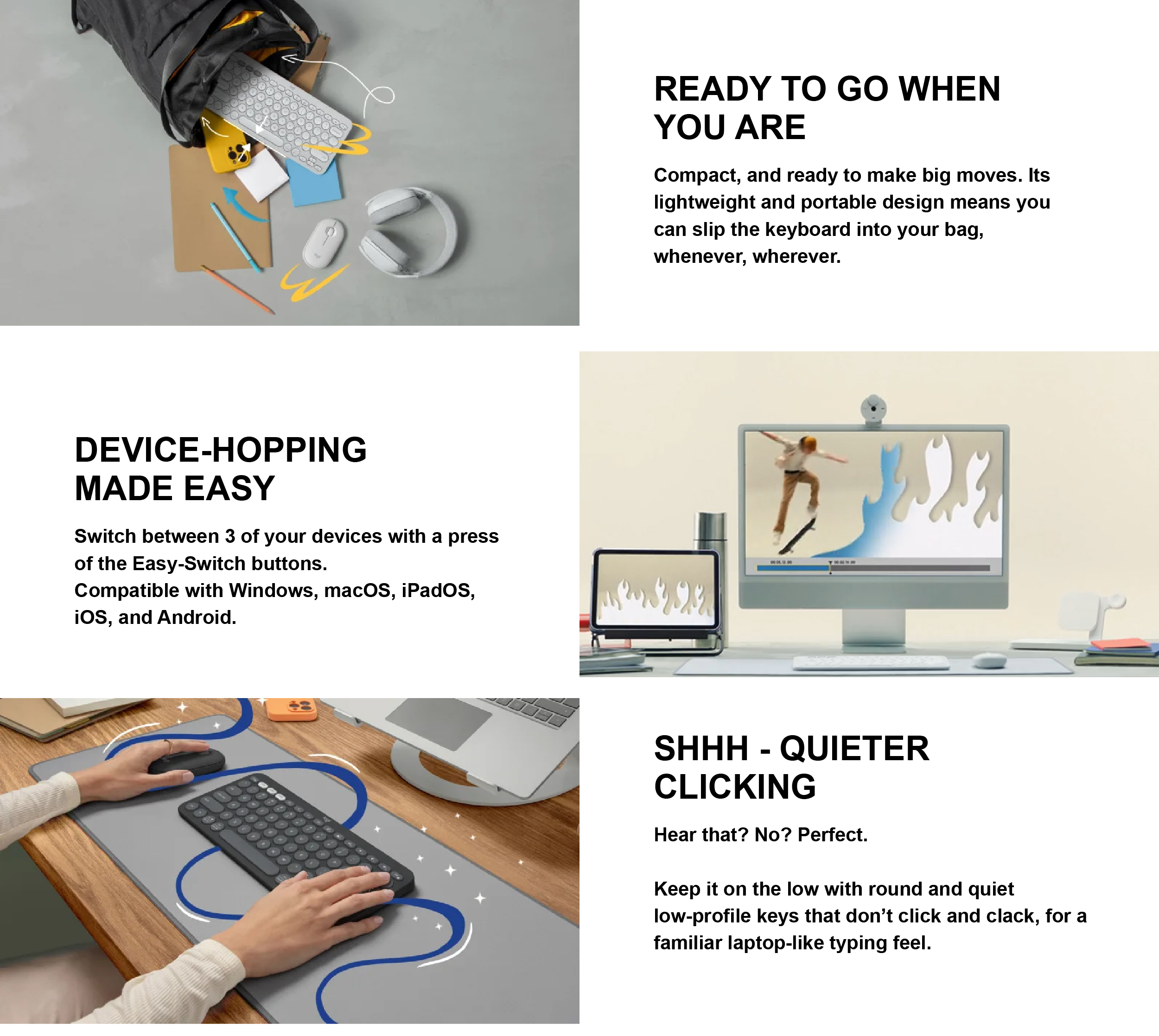 LOGITECH K380S Wireless Keyboard with Multi-device Pairing, Quiet ...