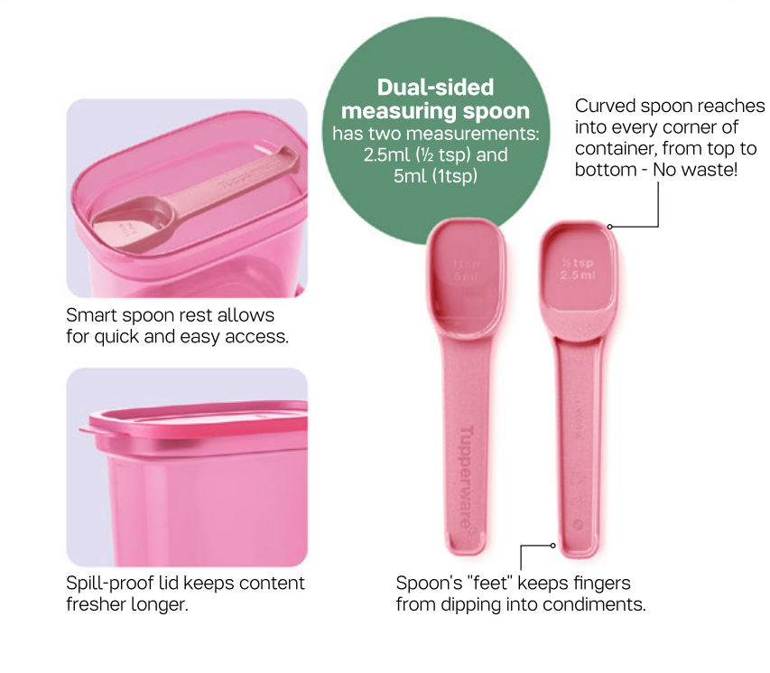 Tupperware Ezy Store 840ml With Spoon (Salt Spice Container) shelf ...