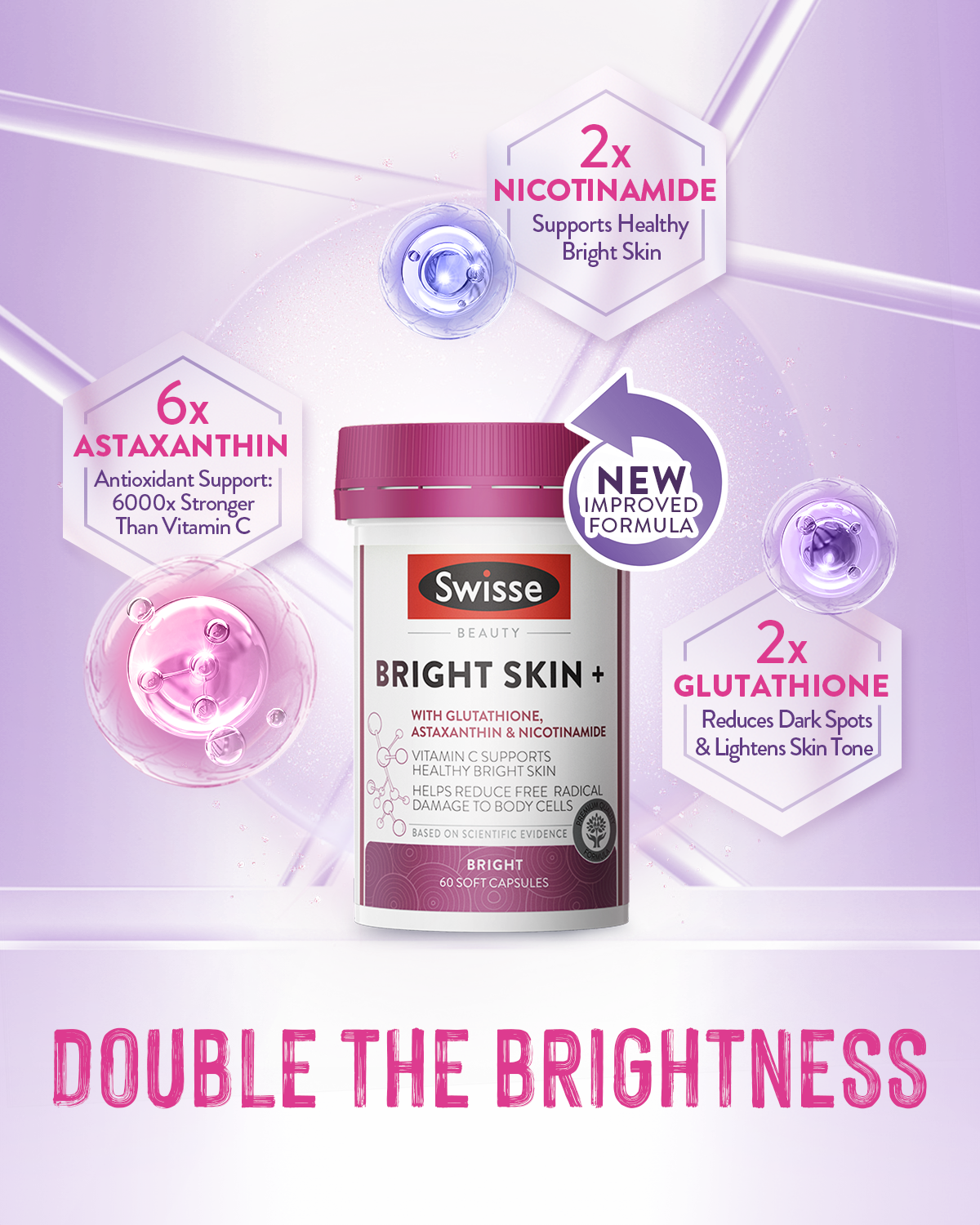 Swisse Beauty Bright Skin+ 60 Soft Capsules (EXP:02 2027) | Shopee ...