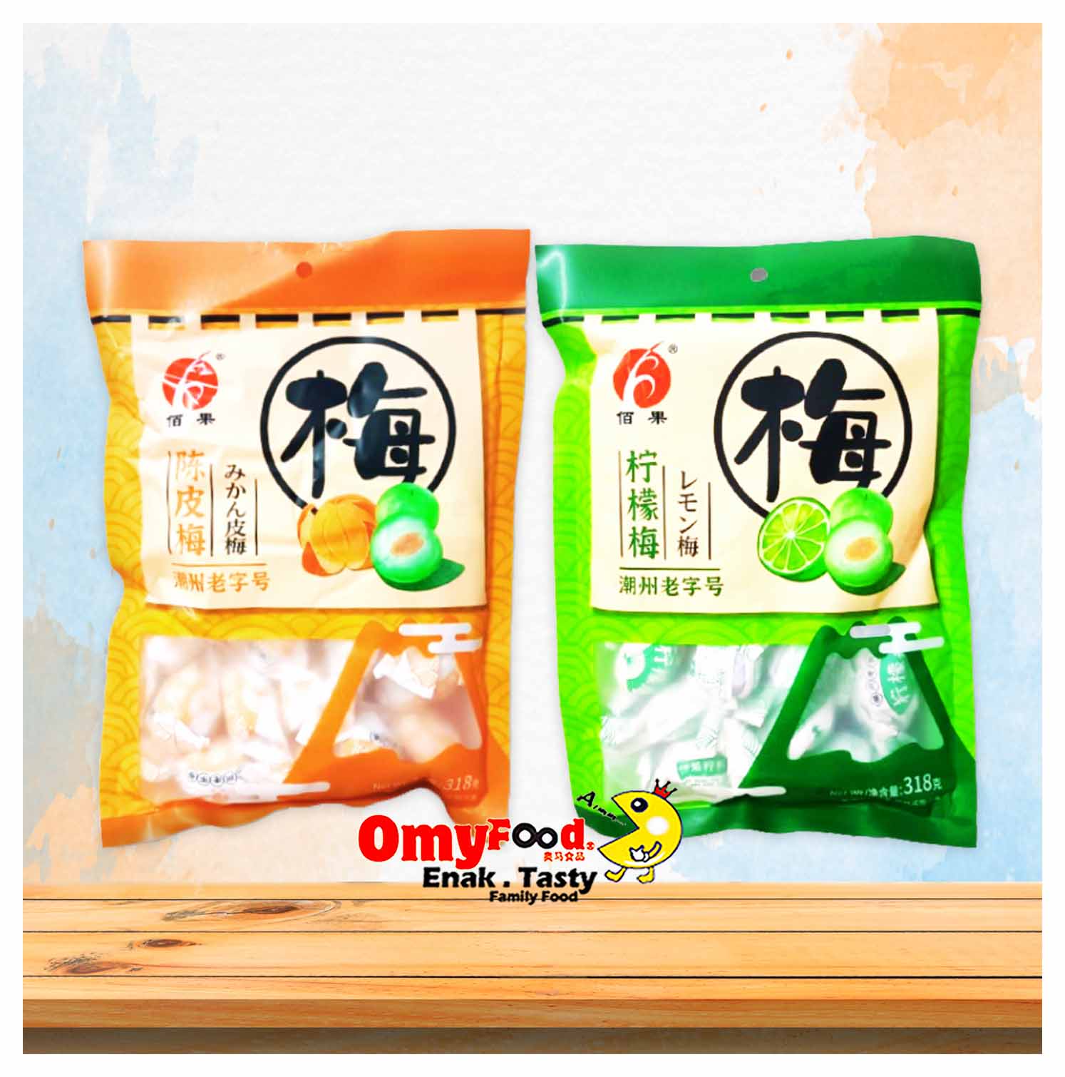 318g BAI GUO CHEN PI MEI 佰果陈皮梅/ BAI GUO NING MENG MEI 佰果柠檬梅 [Omy Food ...