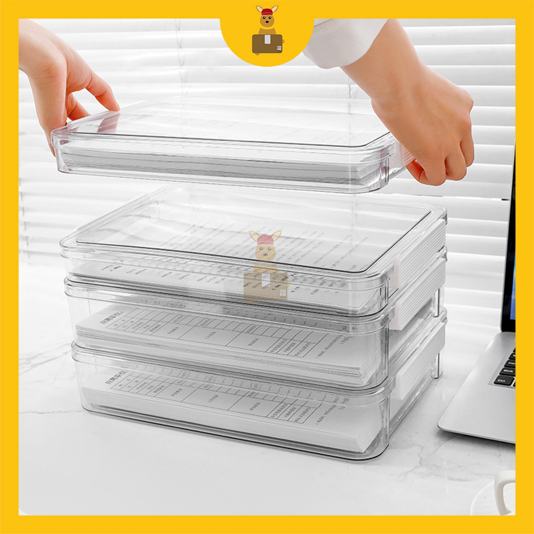 A4 Transparent Stackable Organizer Box Desk Organizer File Storage Box ...