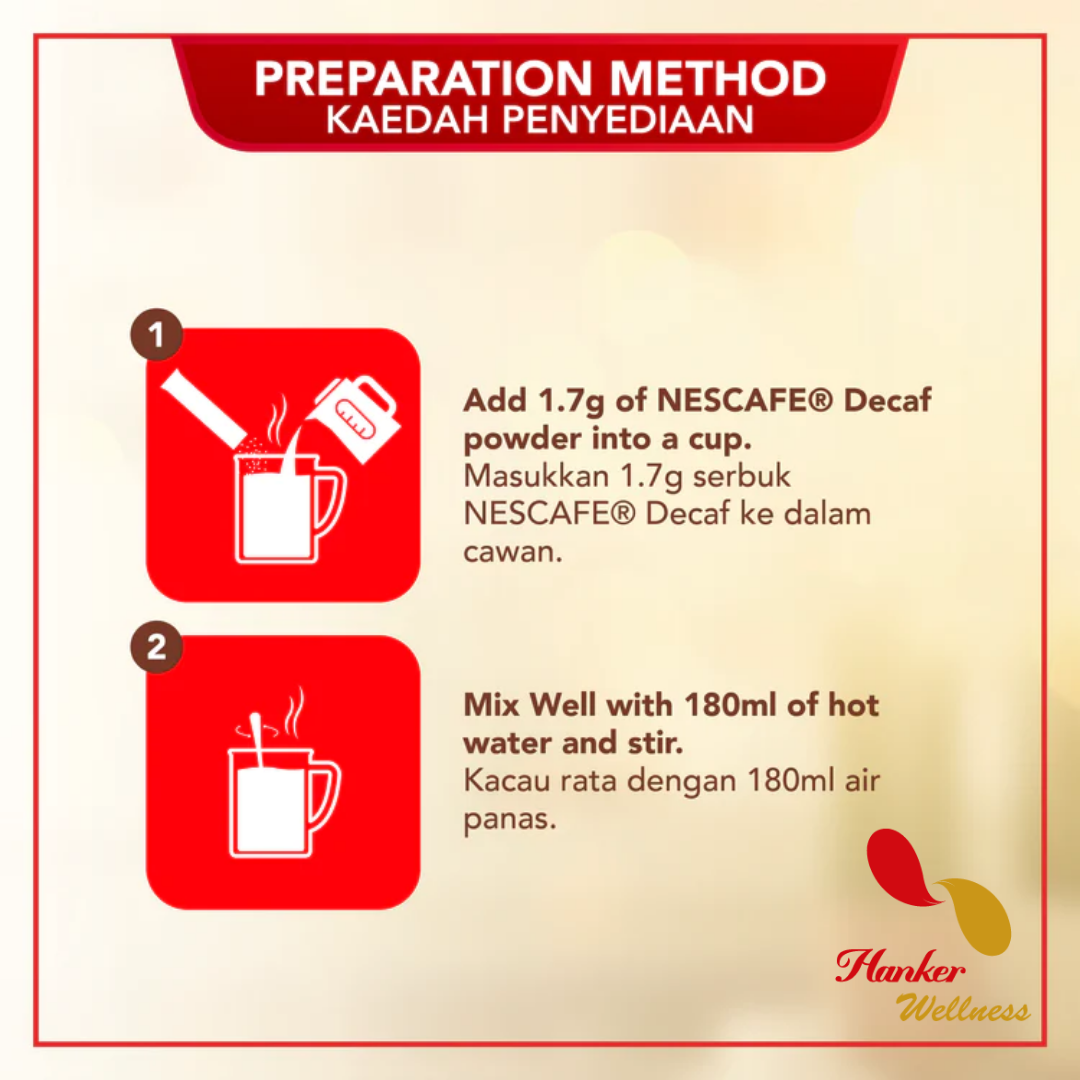 NESCAFE DECAF Instant Coffee Sticks Decaffeinated & Convenient Kopi ...
