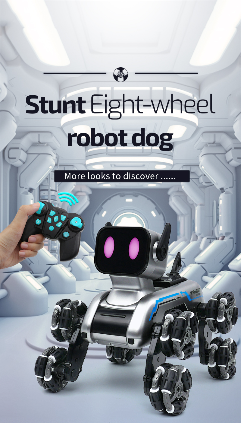 RC AI Robot 8 Roda Wheel Pet Electric Remote Control Toy Dog ...