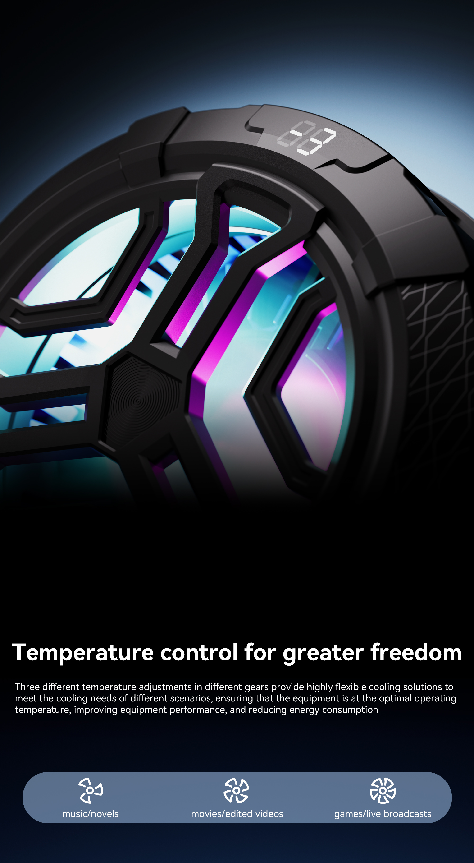 Amgras iceWorld Pro Phone Cooler gaming Mute Dissipate Fan Cooling ...