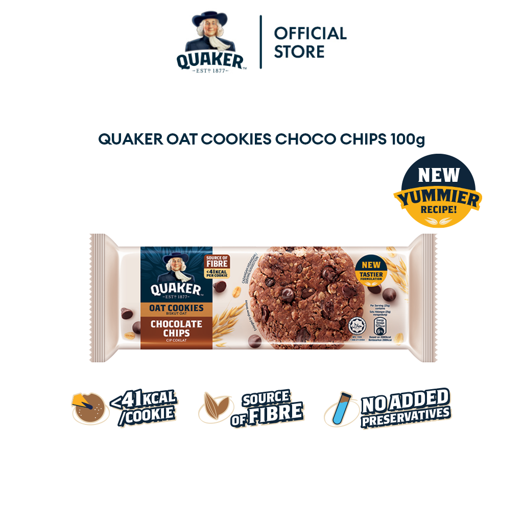Quaker Oat Cookies - Choco Chips (100g) | Shopee Singapore
