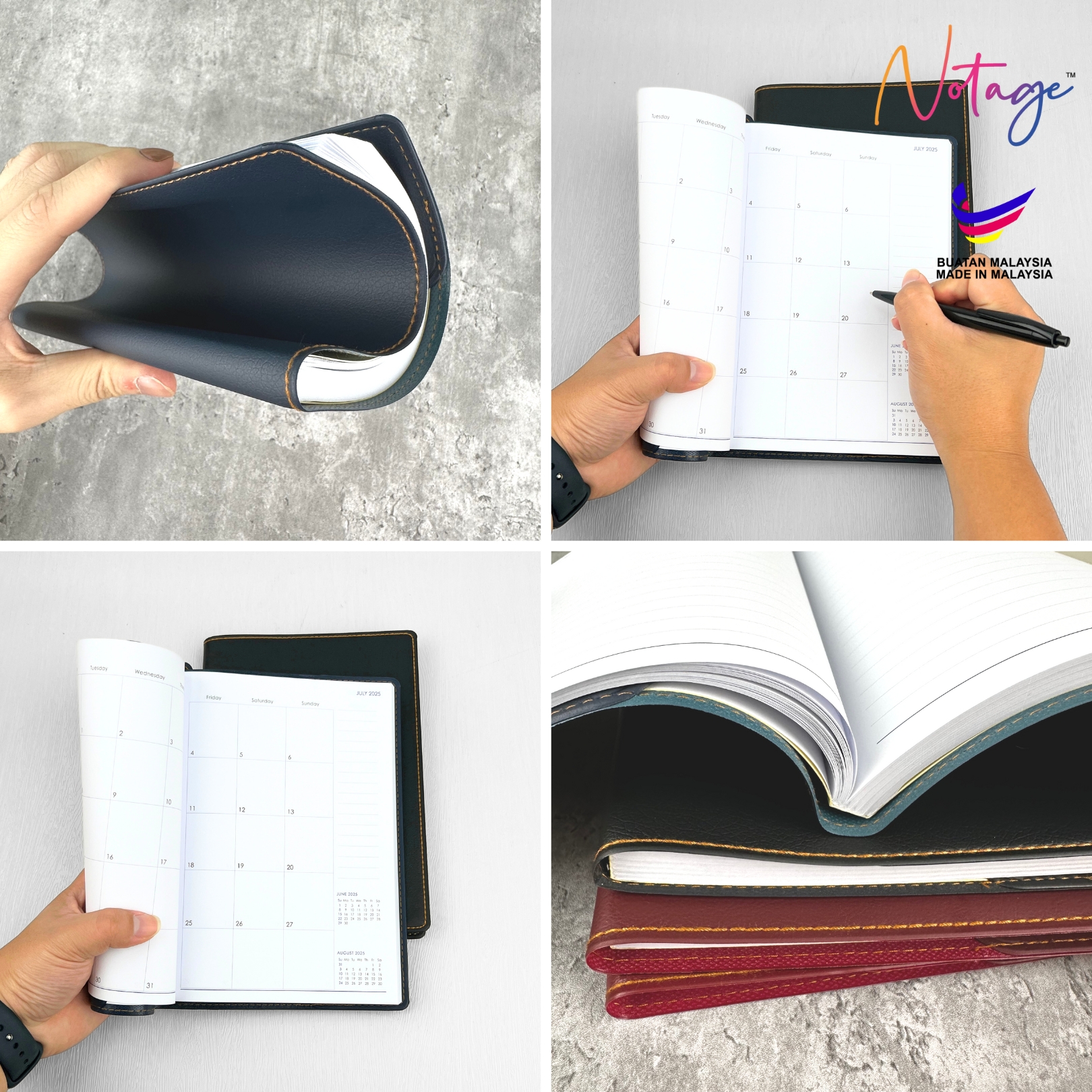 A5 Personal/Office Notebook 2025 Monthly Planner PVC Foam Sheet Cover ...