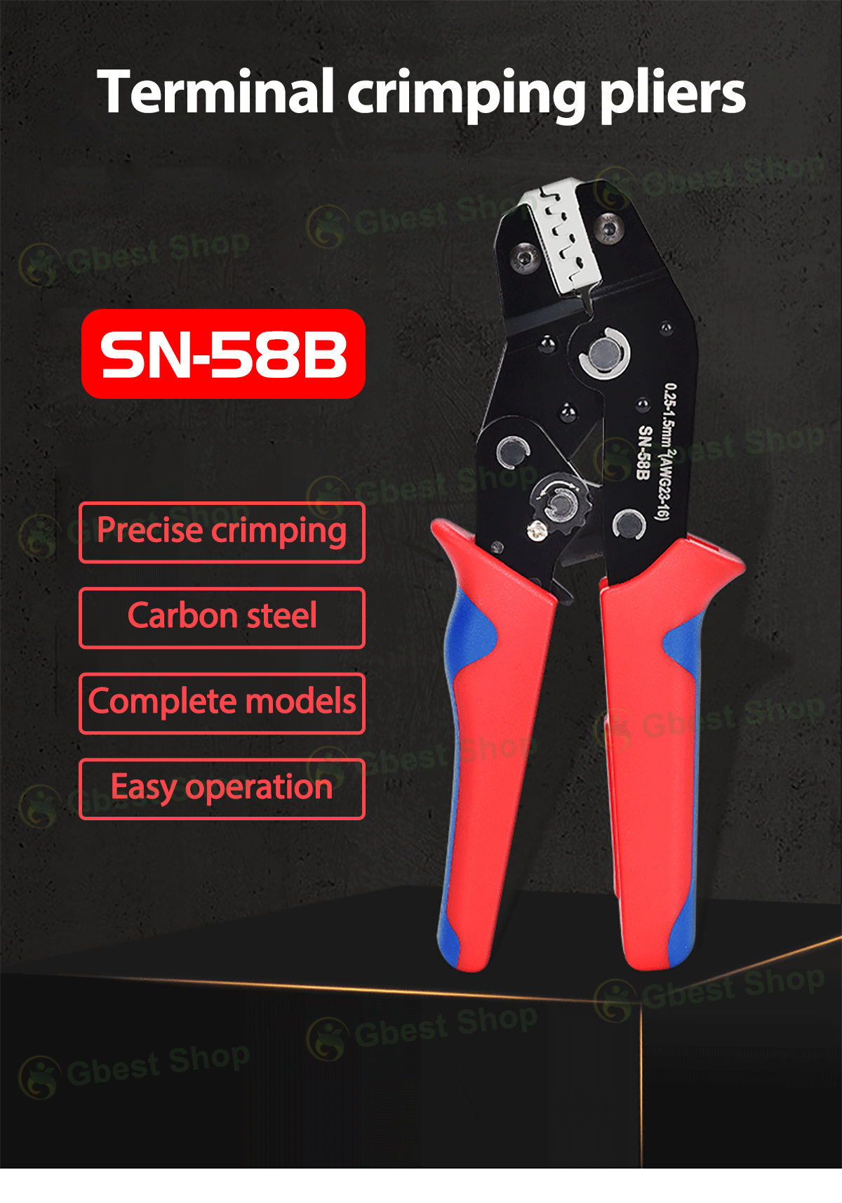 Crimper Plier Pliers Wire Terminal Connector Crimping Tool Ratcheting ...