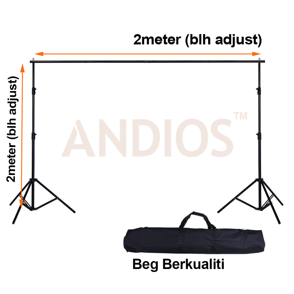 ANDIOS 2X2m Backdrop Stand Kit White Screen Background Photo Shoot ...