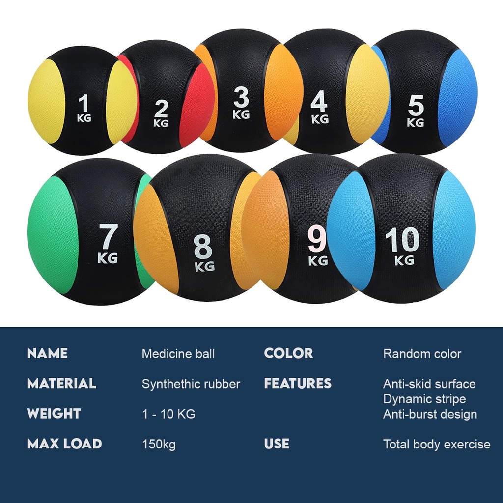 3H [1KG–6KG] Bola Perubatan Senaman | Exercise Medicine Ball | Bola ...