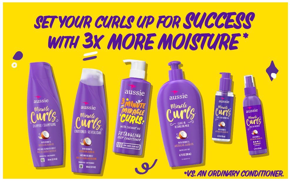 Aussie Total Miracle Moisture Curly Kids Shampoo Conditioner Detangler ...