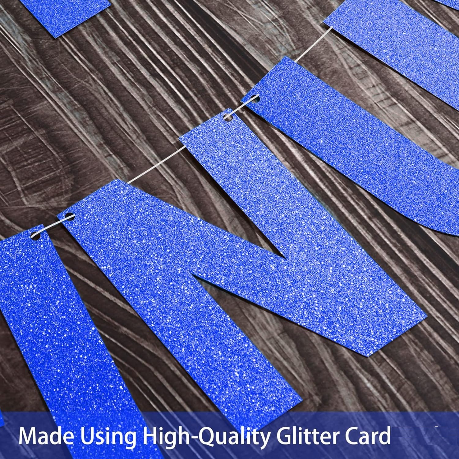 Customize Banner Blue Alphabet Letter DIY Glitter Customizable Banner ...