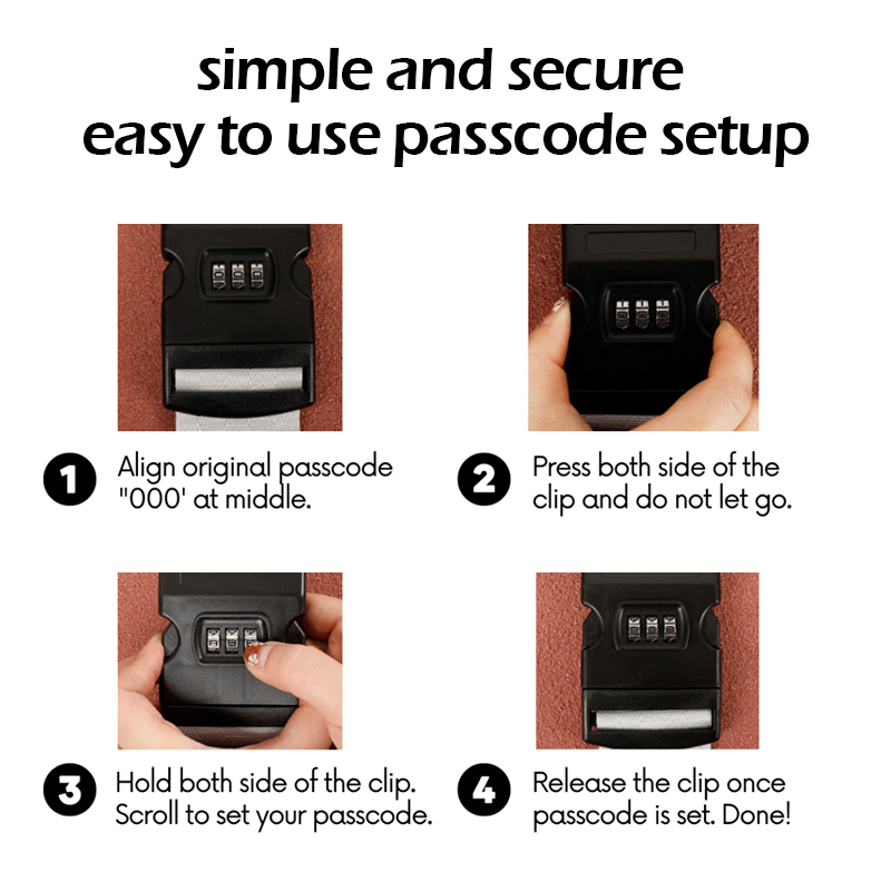 Luggage belt Strap Passcode Lock Bag Suitcase Adjustable Belt Packing ...