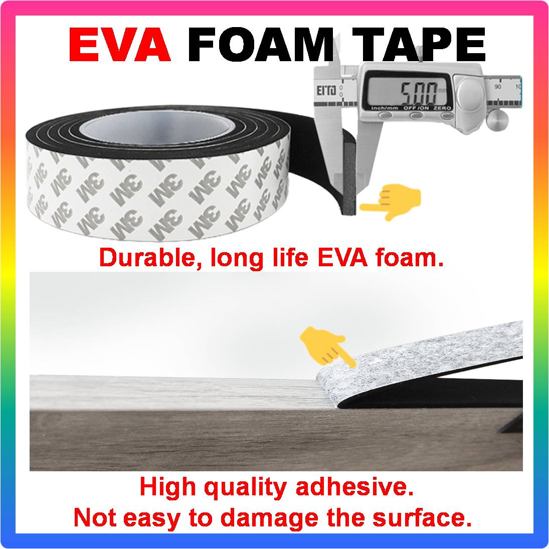 EVA Foam Single Sided Tape High Quality Sponge Tape Strong Heavy Duty | Shopee Singapore