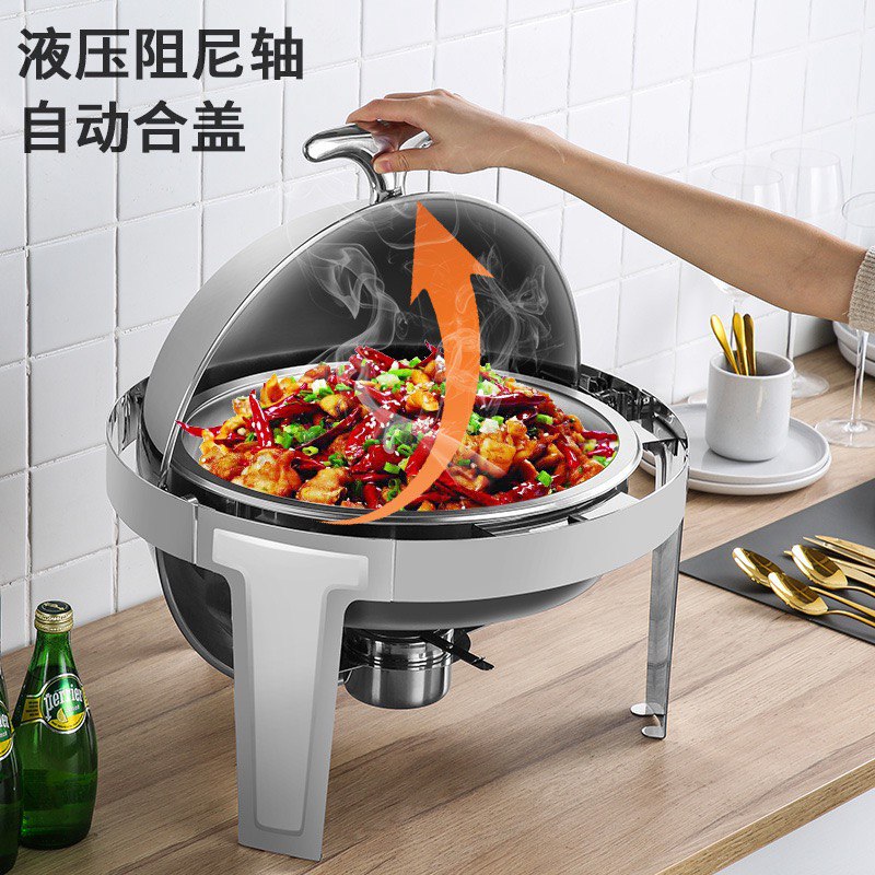 47cm Stainless Steel Round Roll Top Chafing Dish 721 Buffet Set ...