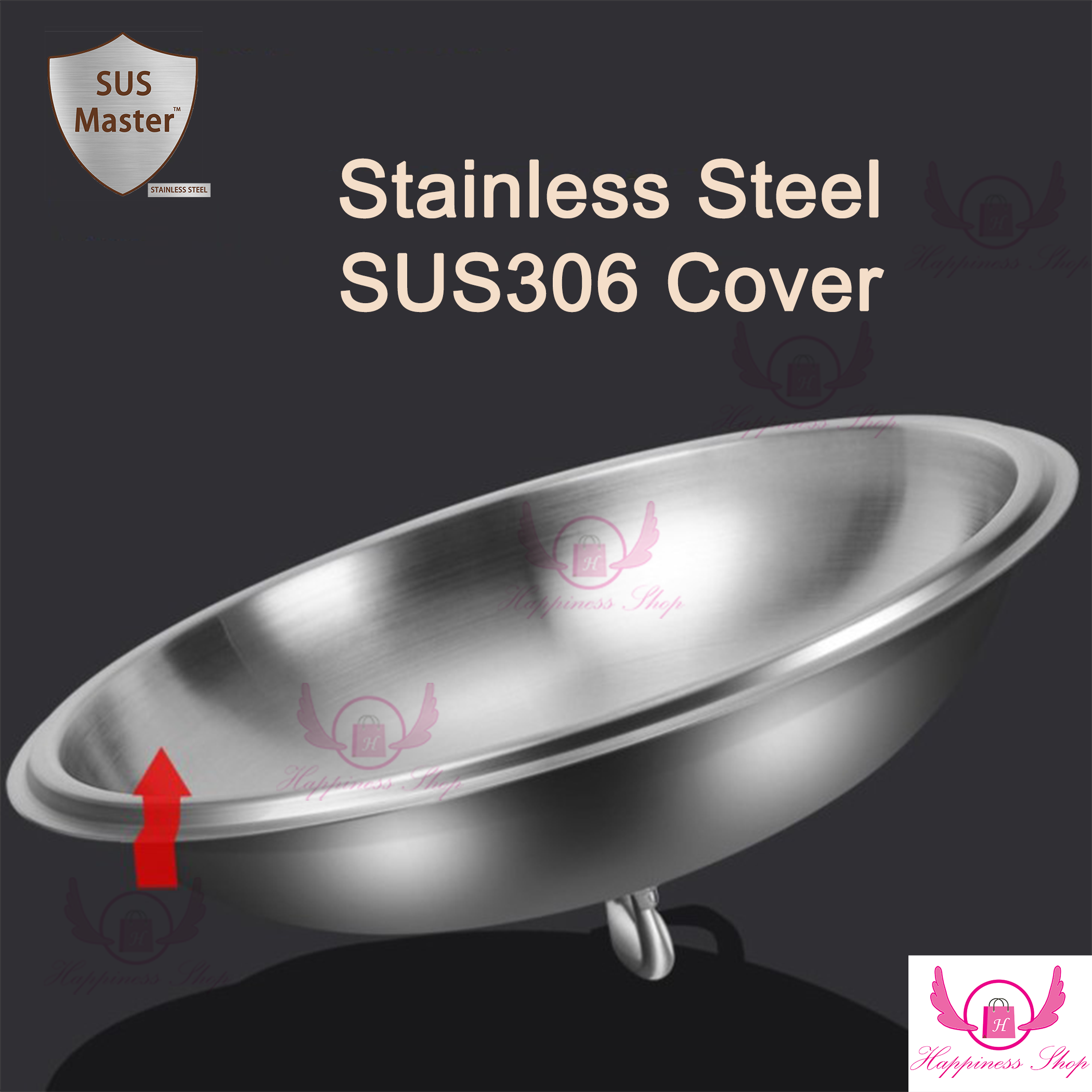 SUS Master SUS316 Flat Base Frying Pan Frying Wok Pan 32cm Deep Frypan ...