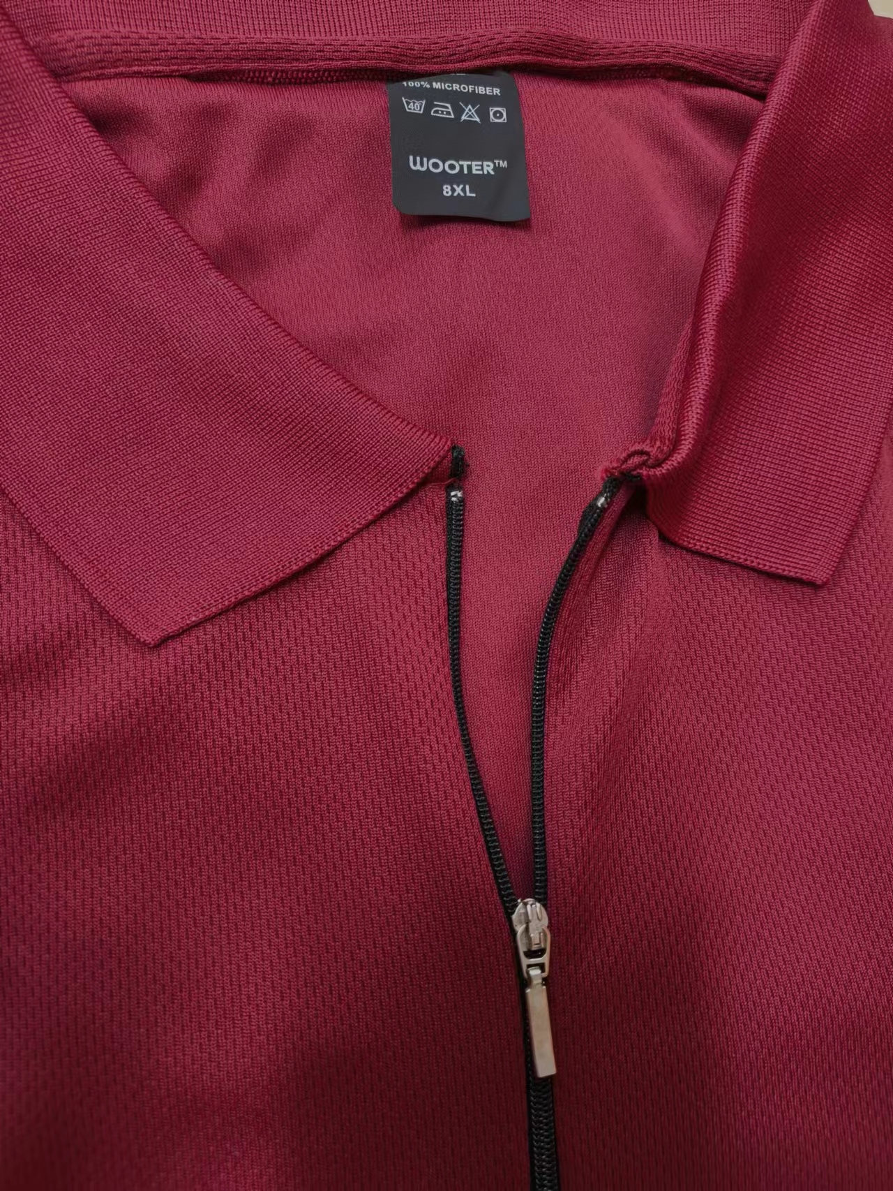 (8XL-14XL) Plus Size Microfiber Polo Zip Baju Berkolar Plus Size Baju T ...