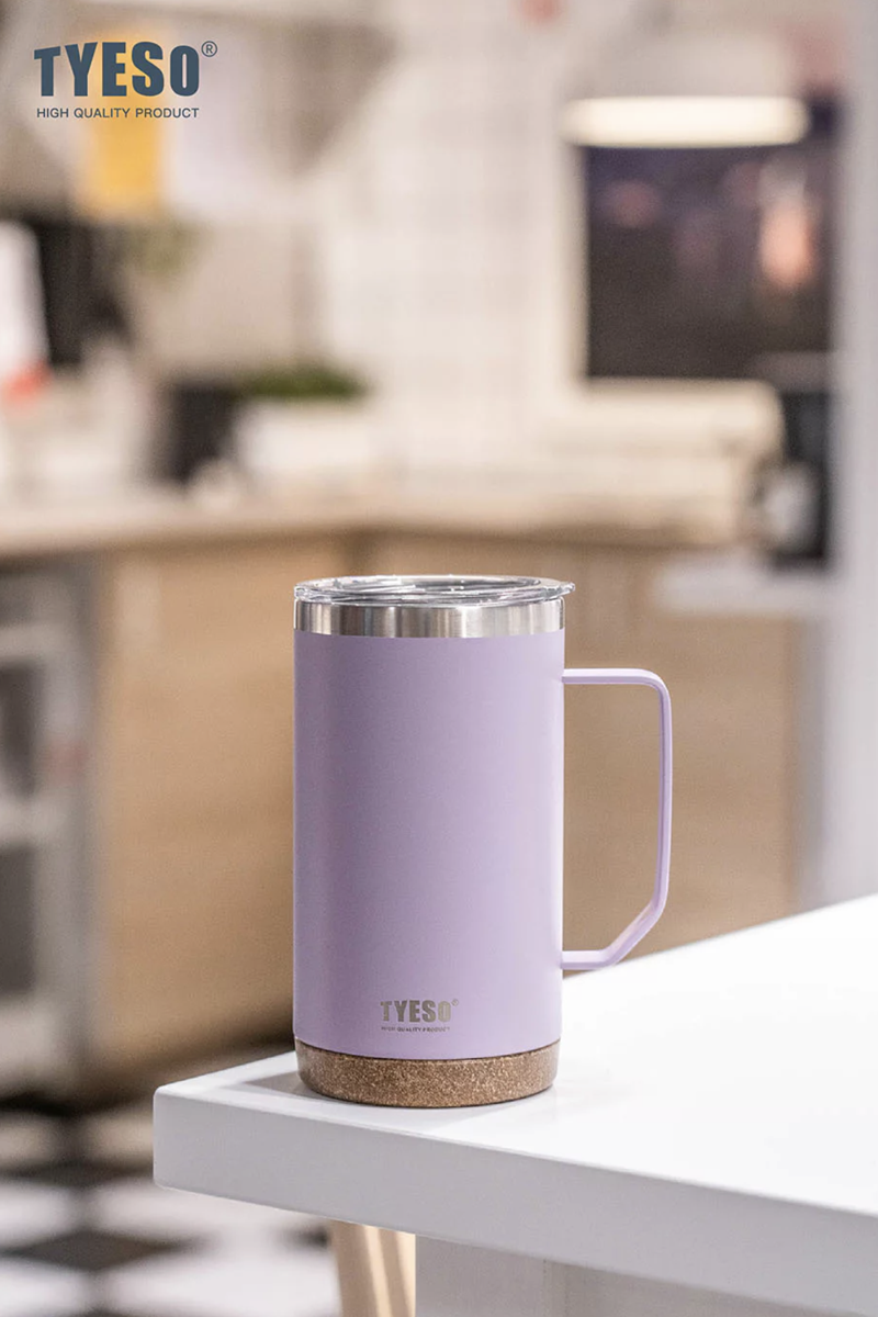 TYESO Thermal Coffee Cup With Side Handle (530ml/710ml) TS-8836/TS-8837 | Shopee Singapore