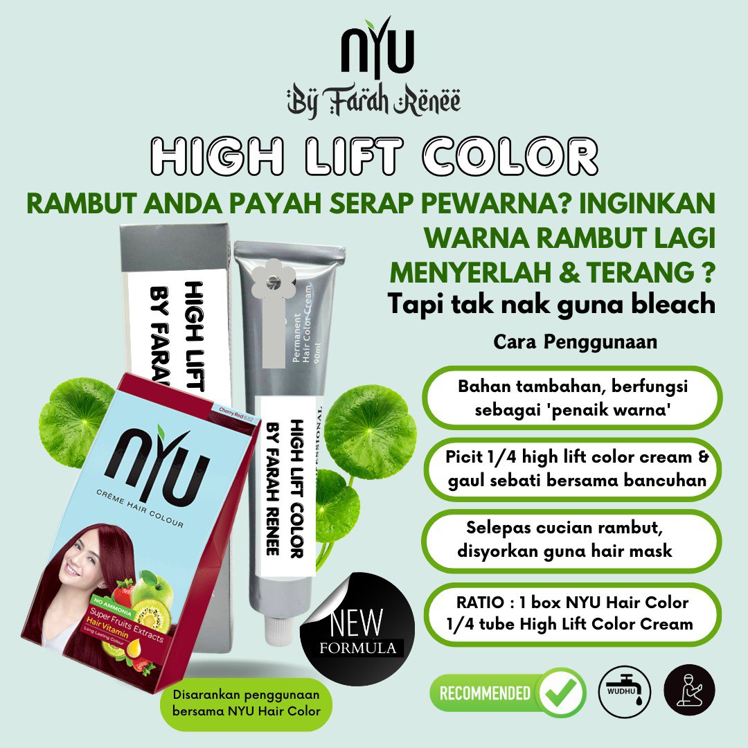 Nyu Hair Color Natural Black Halal Hair Dye Sah Solat Lid Gray Free ...