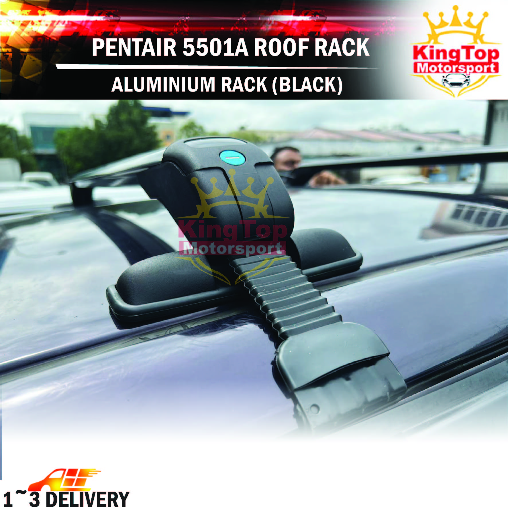 PENTAIR UNIVERSAL CAR ROOF RACK LUGGAGE WITH KEY LOCK (5501A) 90CM ...