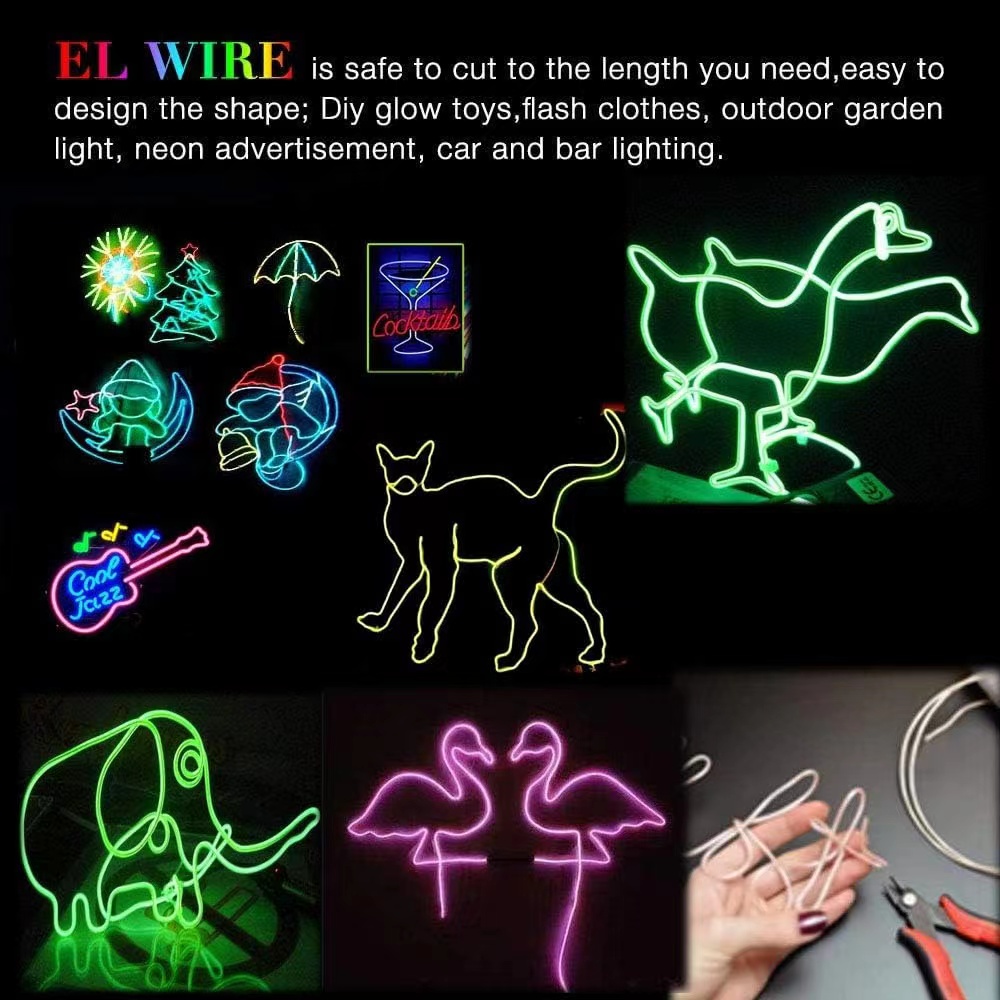 2.8mm Wording Light Strip EL Wire Neon Light With Iron Core Neon Custom ...
