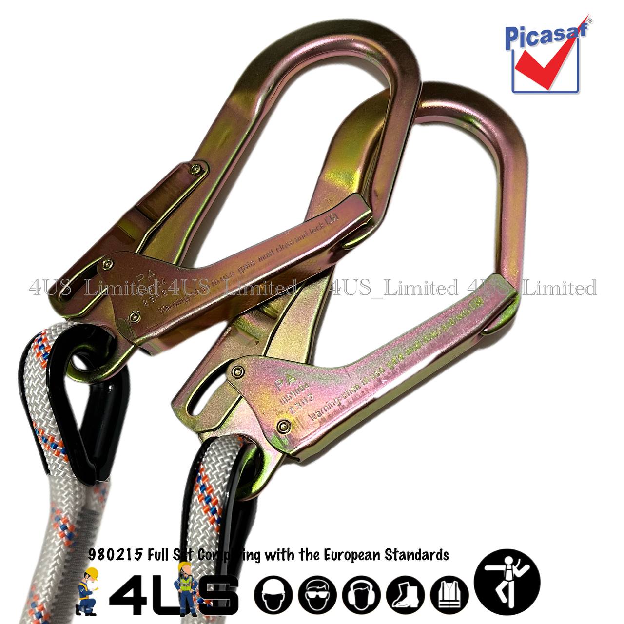 PICASAF SAFETY Full Body Harness & Double Lanyard with Shock Absorb | SIRIM & DOSH | Shopee ...