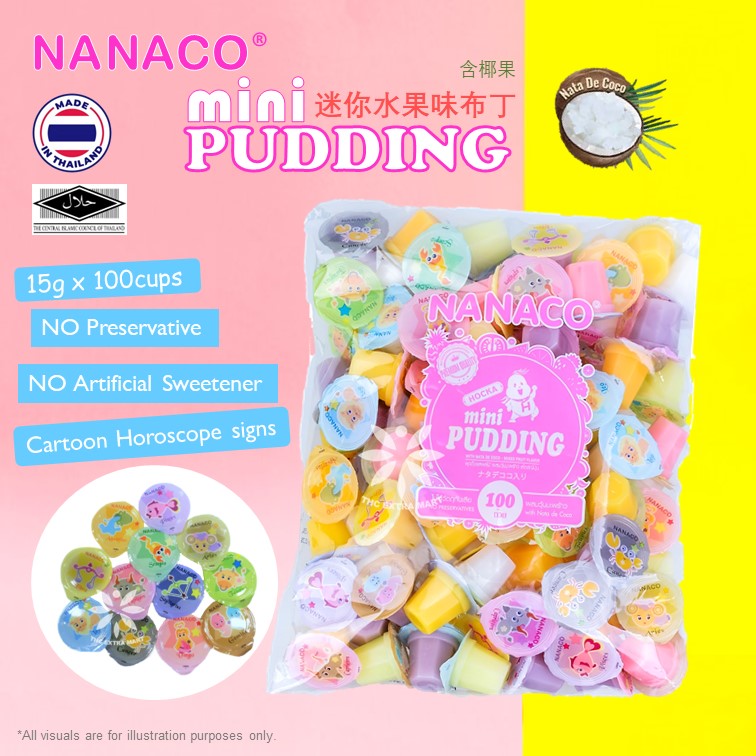 Halal NANACO Mini Pudding with Nata Decoco *No Preservatives 迷你布丁(含椰果 ...