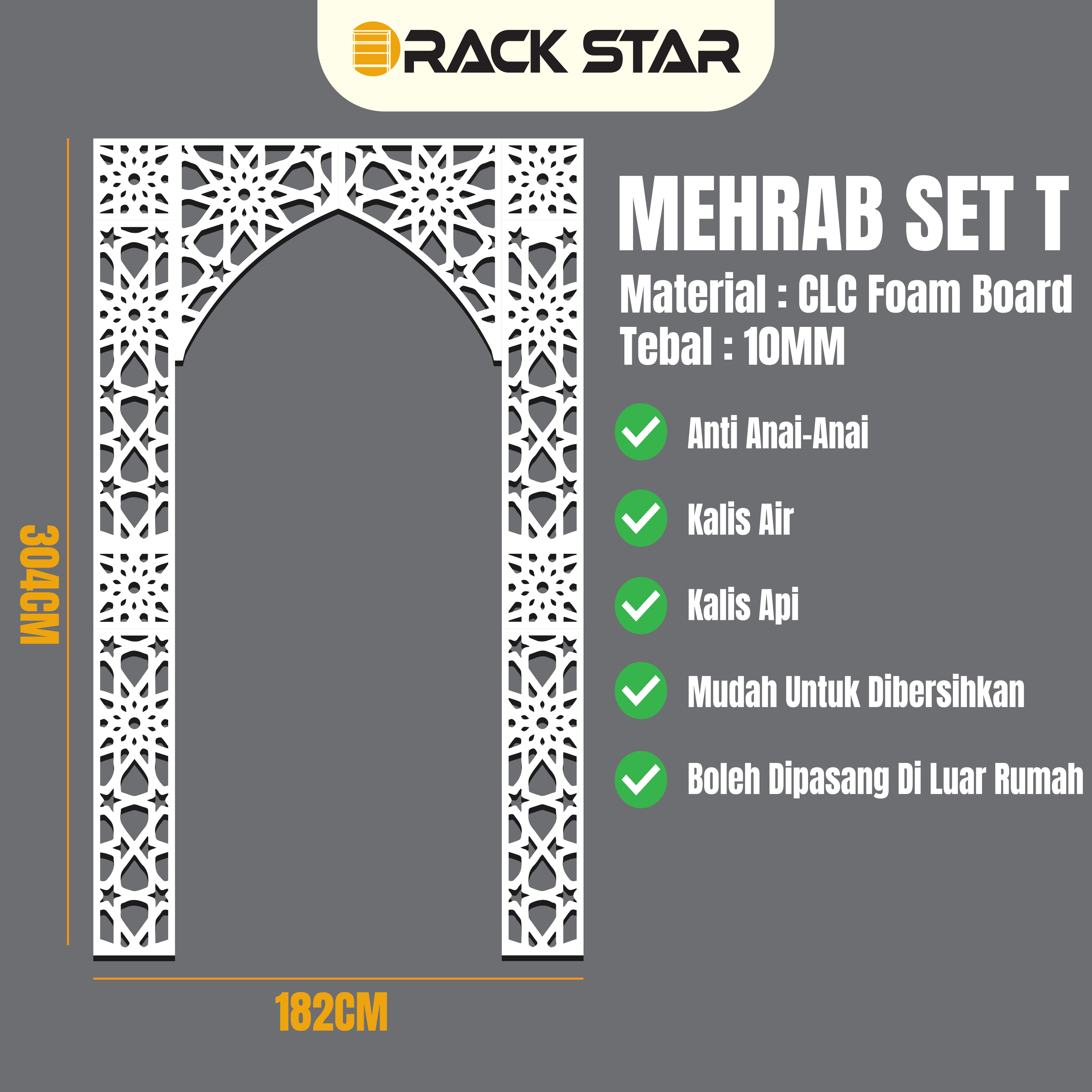 Home Surau 3D Musola CLC/ 7x4/2×4 ’kaki/ Bukan Sticker/ 10mm Panels ...
