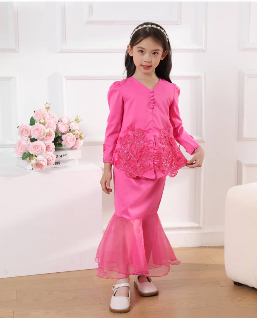 Muslimah Kebaya Budak Perempuan Baju Raya 2024 Viral Sedondon Family ...