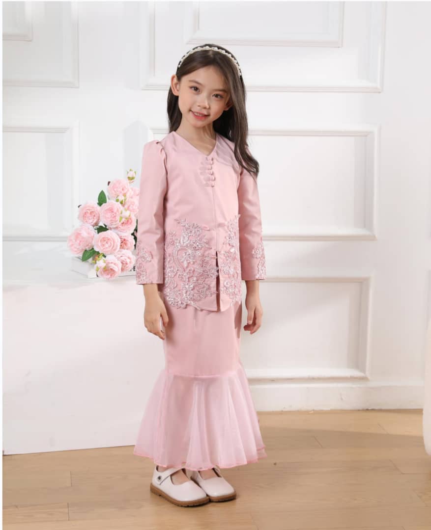 Muslimah Kebaya Budak Perempuan Baju Raya 2024 Viral Sedondon Family ...