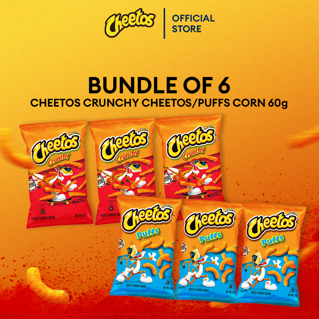 [Bundle of 6] Cheetos Crunchy Cheese/ Puffs Corn 60g | Shopee Singapore