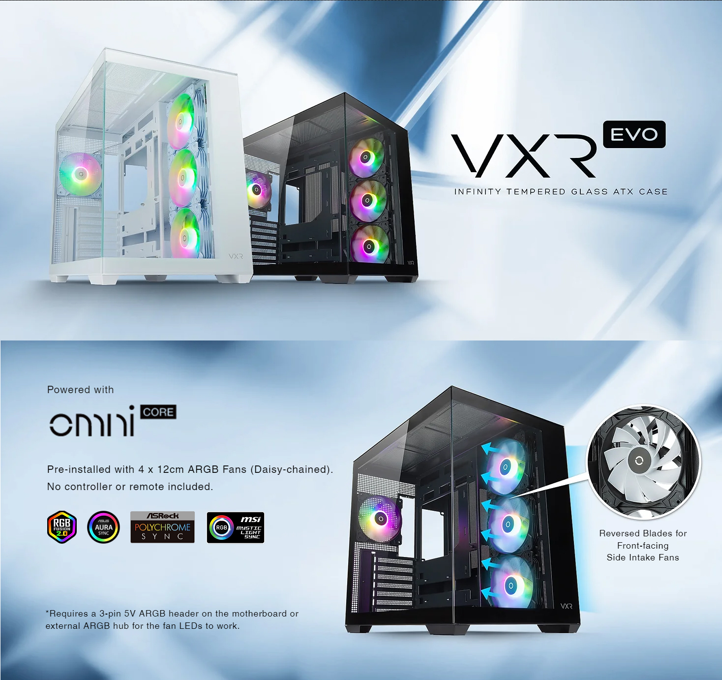 Tecware VXR Evo TG ATX ARGB Gaming PC Case - Black/White | Shopee Singapore