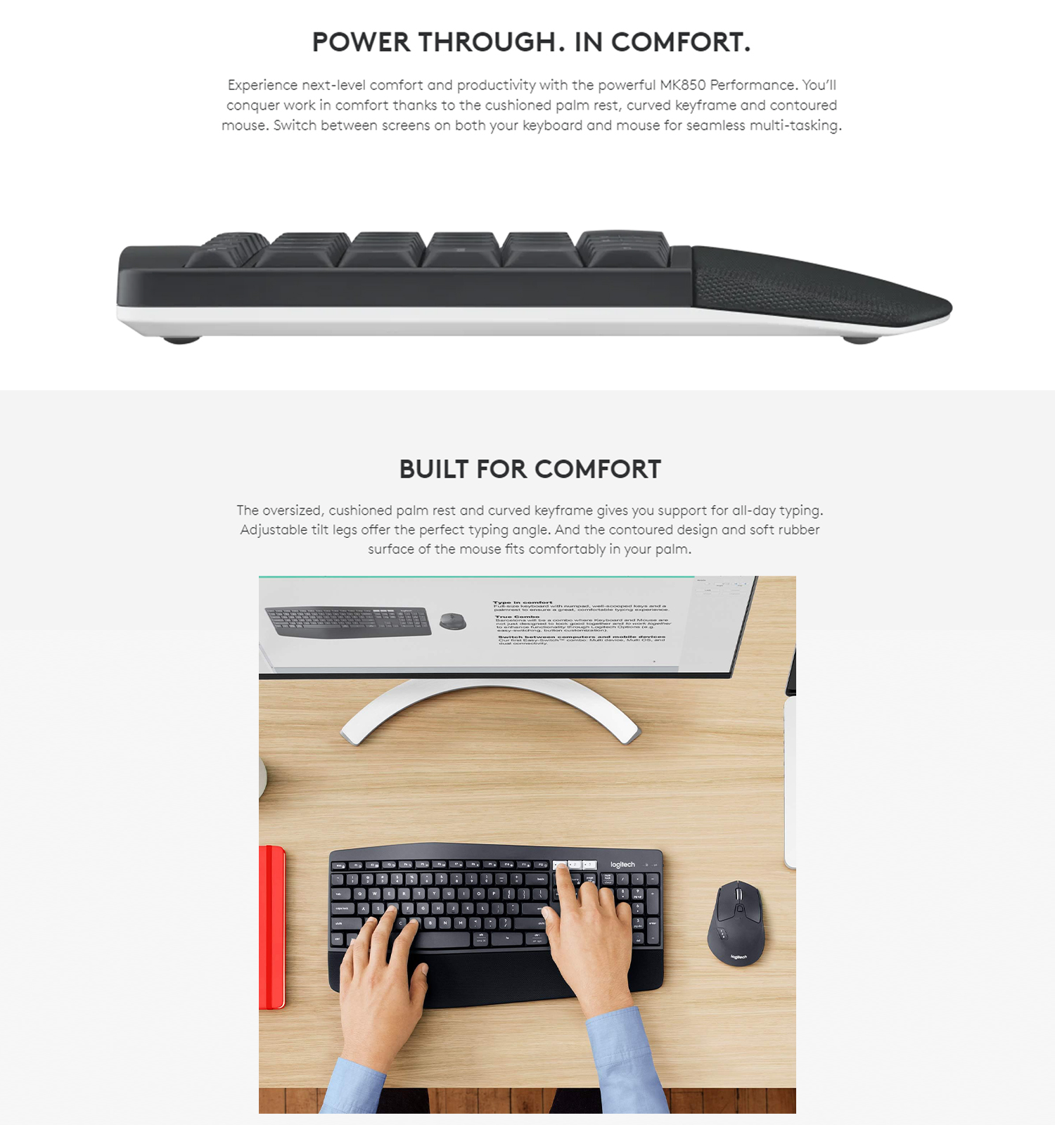 Logitech MK850 Multi-Device Performance 2.4GHz Wireless Keyboard and ...