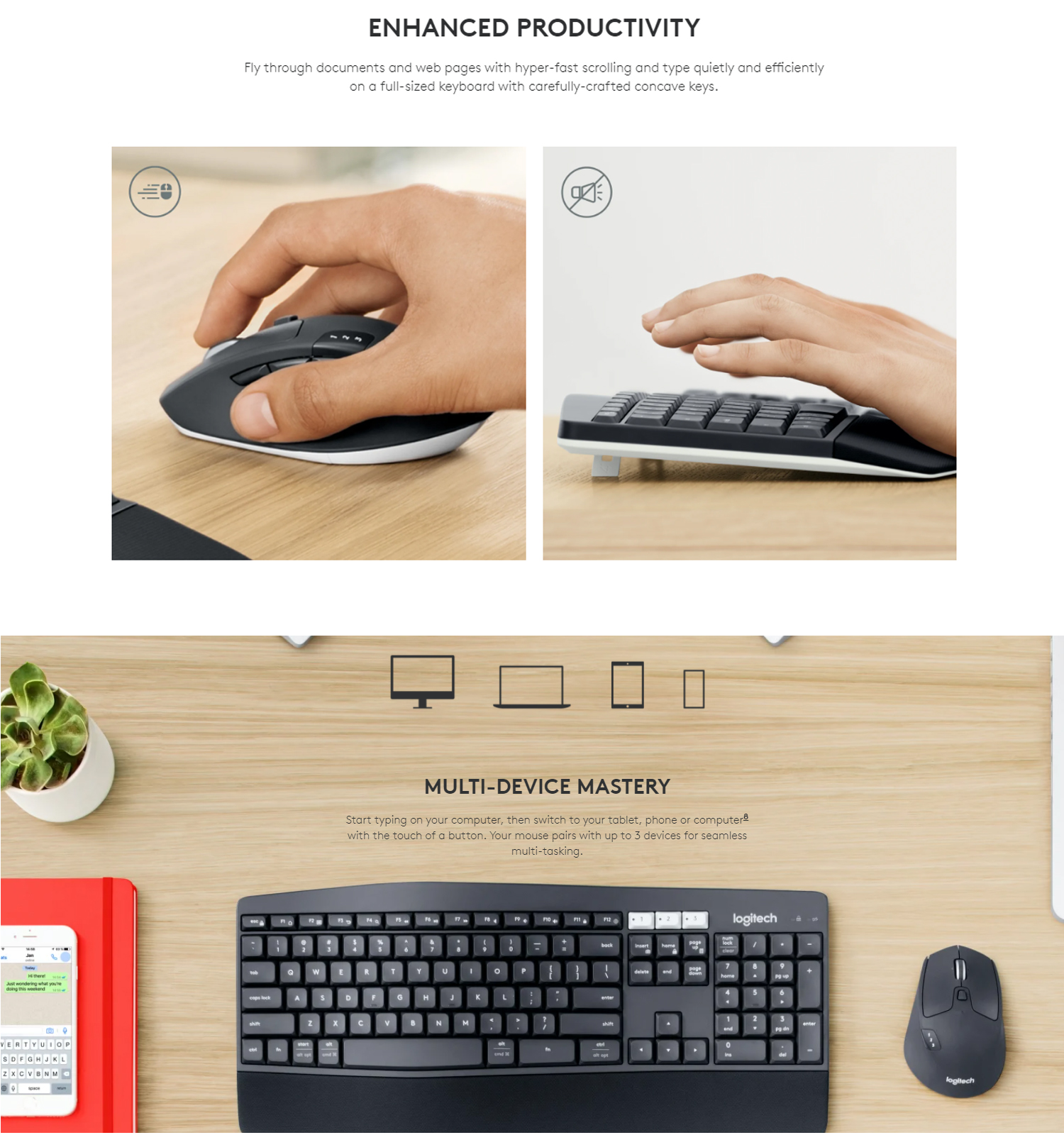 Logitech MK850 Multi-Device Performance 2.4GHz Wireless Keyboard and ...