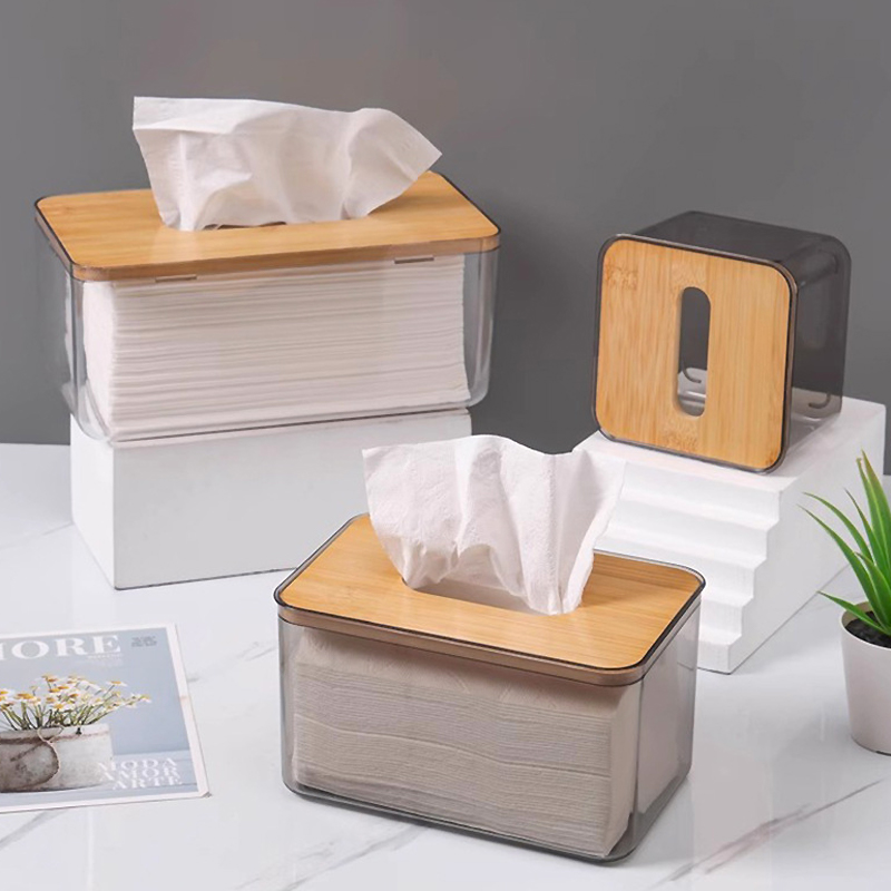 CLEARLY VISIBLE 》 Transparent Tissue Box Storage Holder Toilet Paper ...