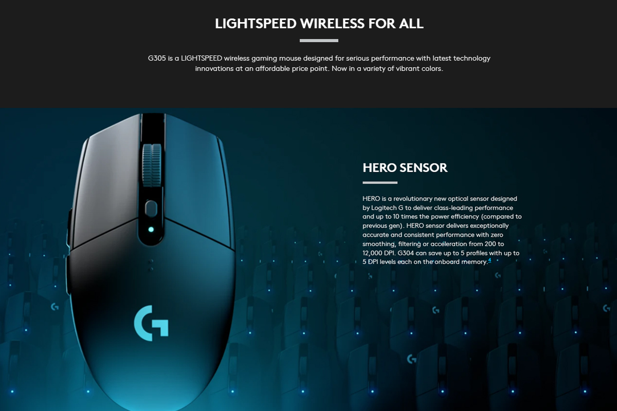 Logitech G304 Lightspeed Wireless Gaming Mouse | 12,000 DPI, Ultra-low ...