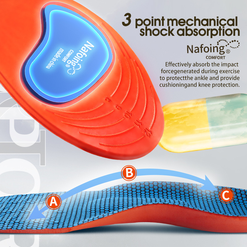 Unisex Orthopedic Sports Elasticity Insoles Shoes Sole Technology Shock ...