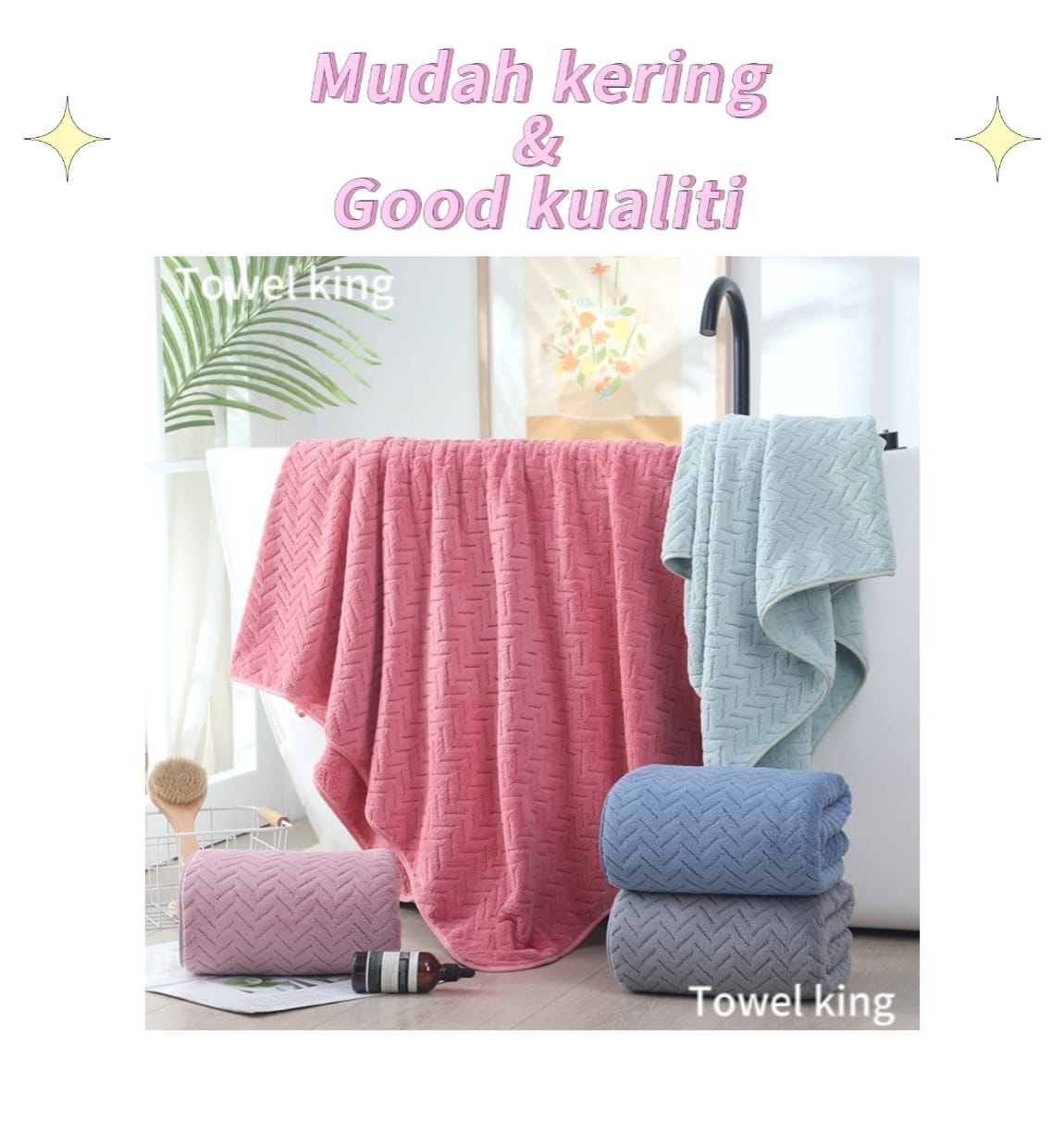 TOWEL COTTON FIBER TUALA MANDI CEPAT KERING SERAP AIR CEPAT DAN ...
