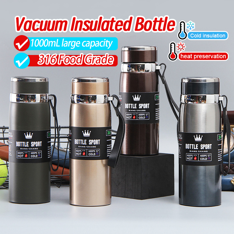 1000ml Thermos Bottle SUS 316 Stainless Steel Vacuum Flask Bottle Cup ...