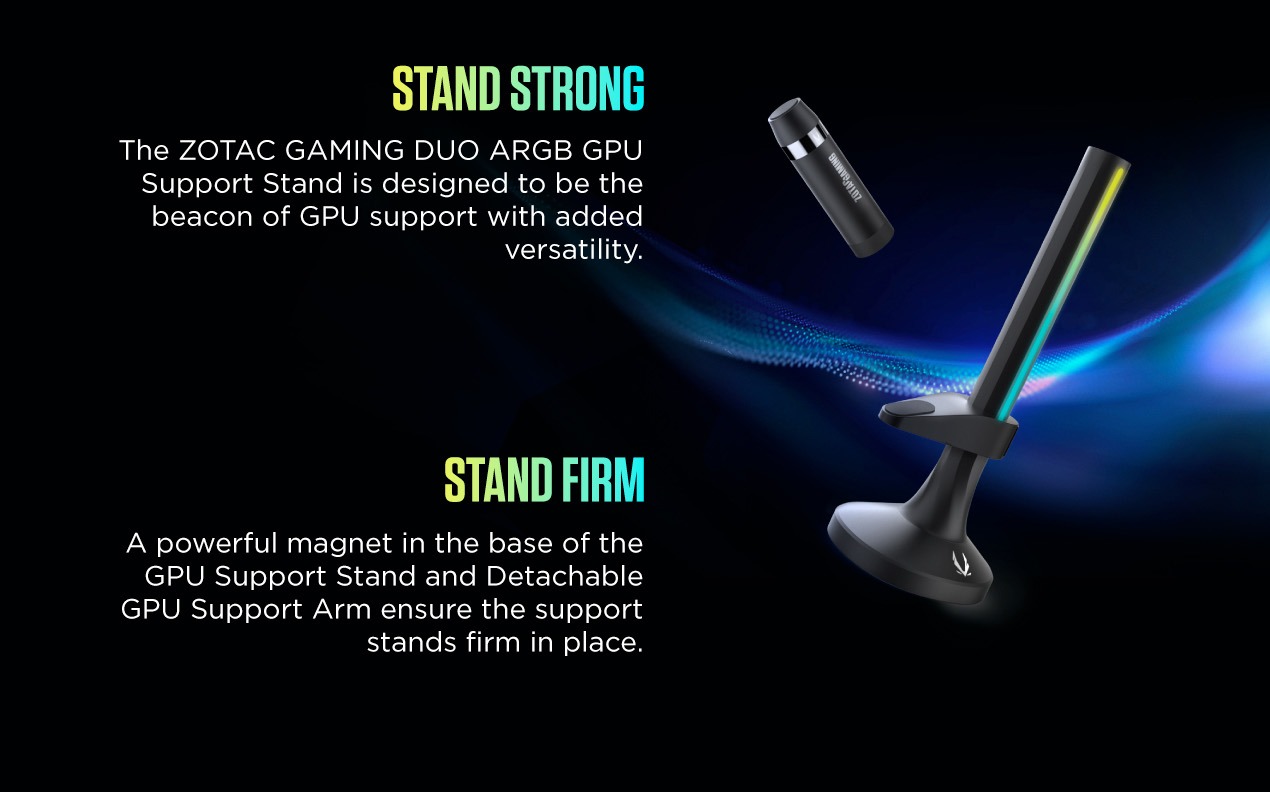 Zotac Gaming GPU Stand For Graphic Card ARGB Support ZT-GPUSTD-ARGB ZT ...