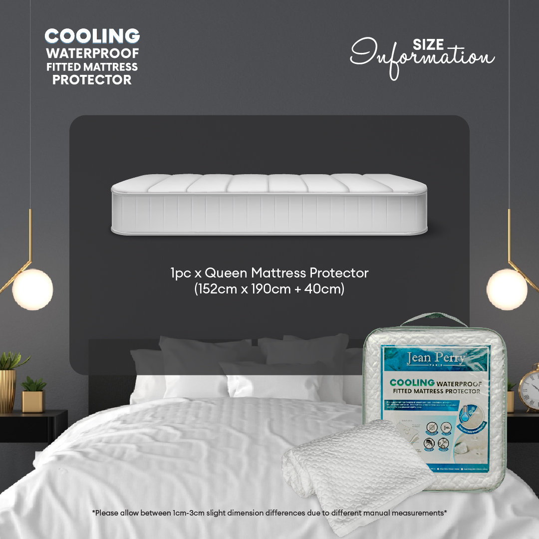 Jean Perry Cooling Waterproof Fitted Mattress Protector (40cm) | Shopee ...