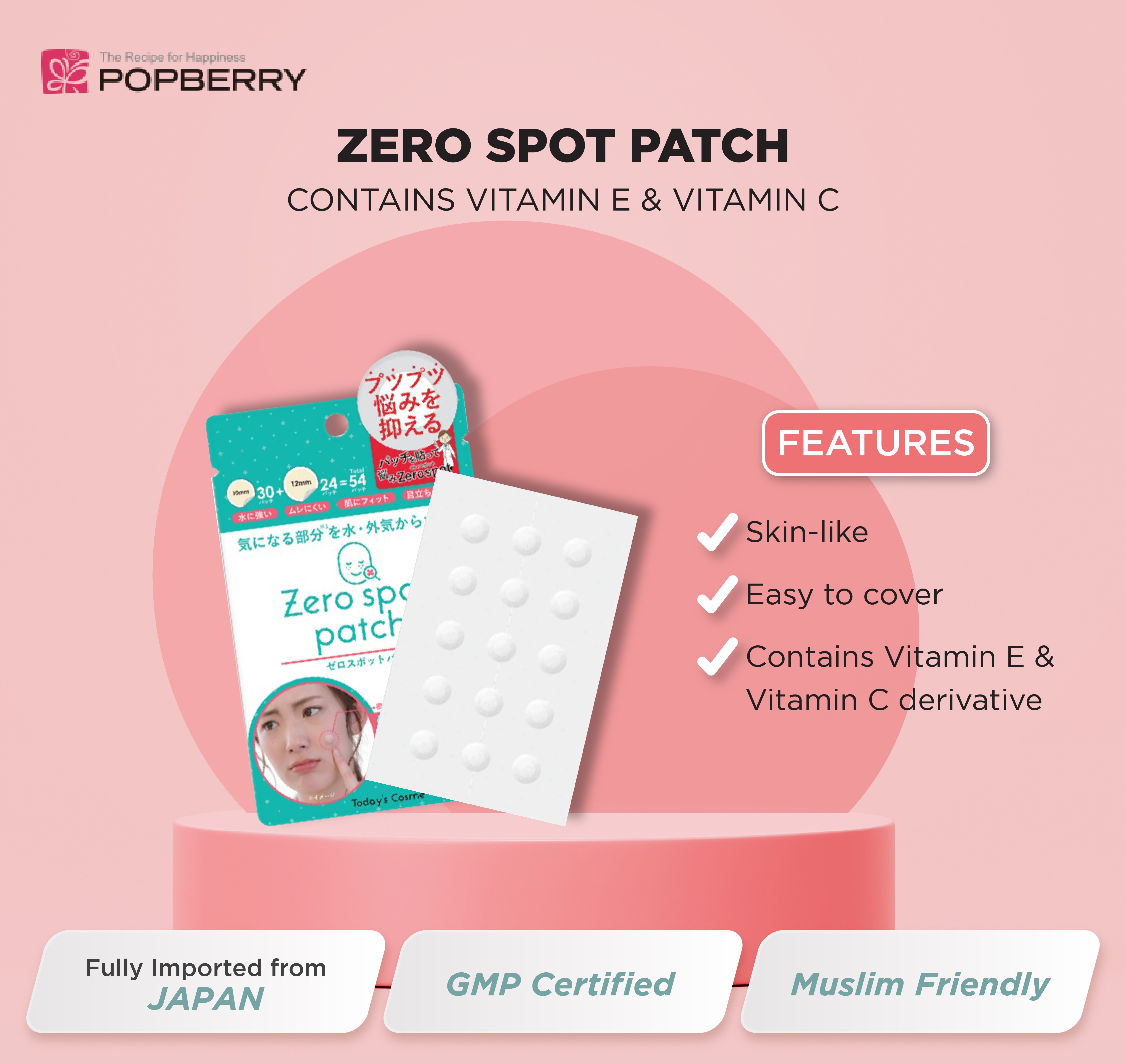 Popberry Zero Spot Patch (54pcs) | Shopee Singapore