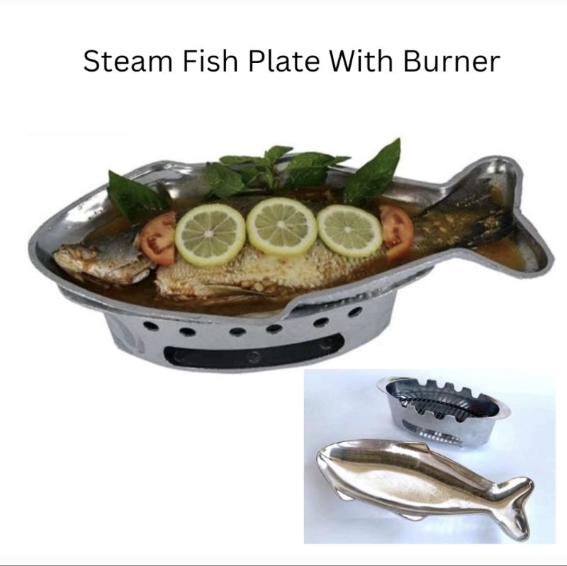 Steam Fish Plate With Burner Stove 16" Pemanas Ikan Aluminium Thai ...