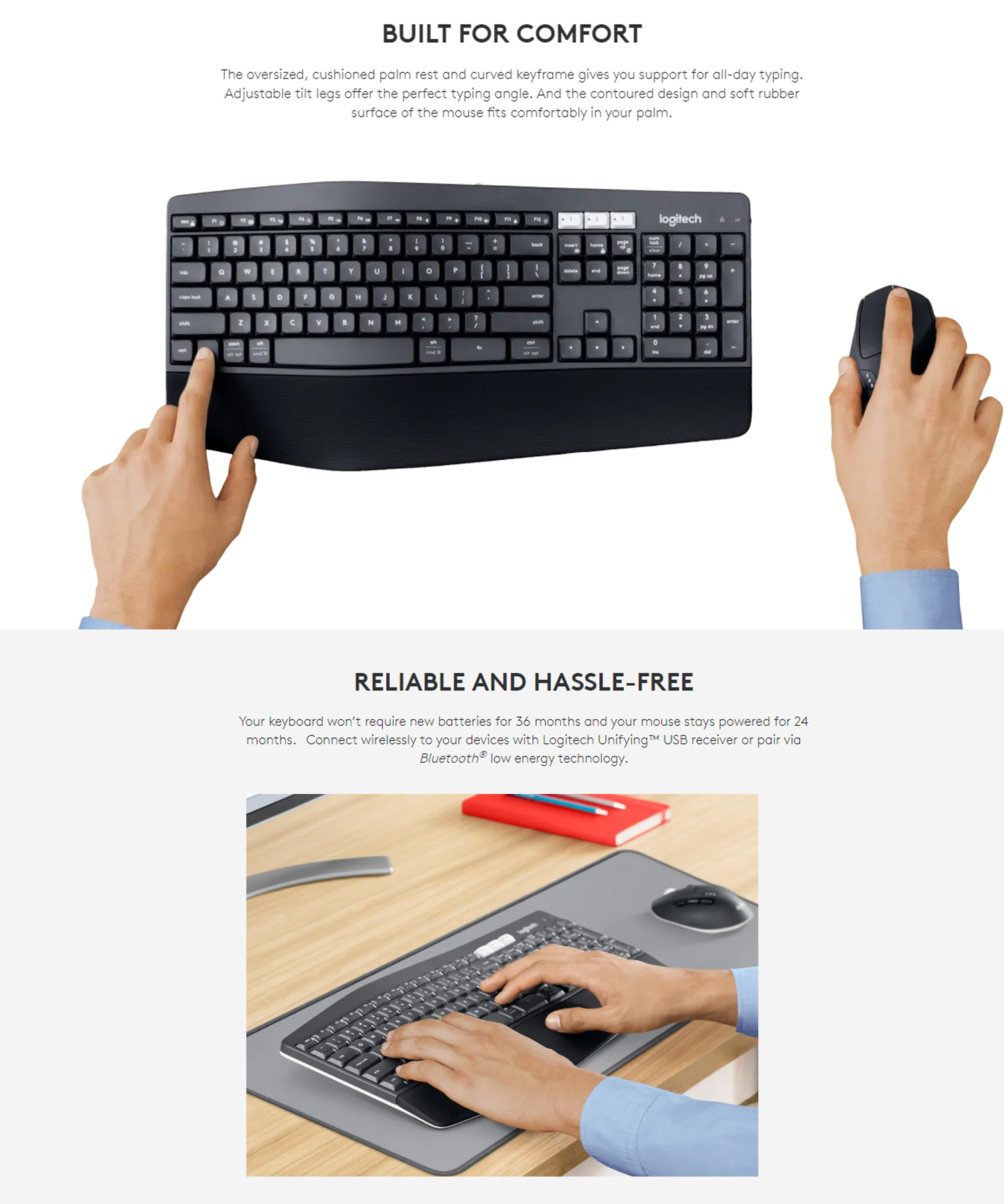 Logitech MK850 Multi-Device Performance 2.4GHz Wireless Keyboard and ...